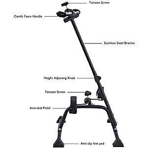 SYNTEAM Pedal Exerciser Bike Hand Arm Leg and Knee Peddler Adjustable Fitness Equipment for Seniors Home Medical Supplies for Total Body