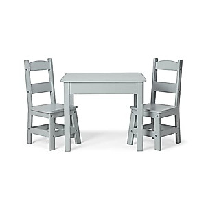 Melissa & Doug Table & Chairs-Gray Furniture - Wooden Activity Play Table And Chairs Set For Kids