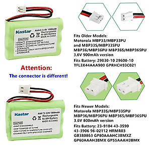 Kastar 1-Pack Battery Replacement for Baby Monitor IC4390A-J245805R J2457 J2458 M6163, Motorola MBP33XL MBP33XL-2 MBP33XL-3 MBP33XL-4 MBP33XLPU Video Baby Monitor Parent Unit