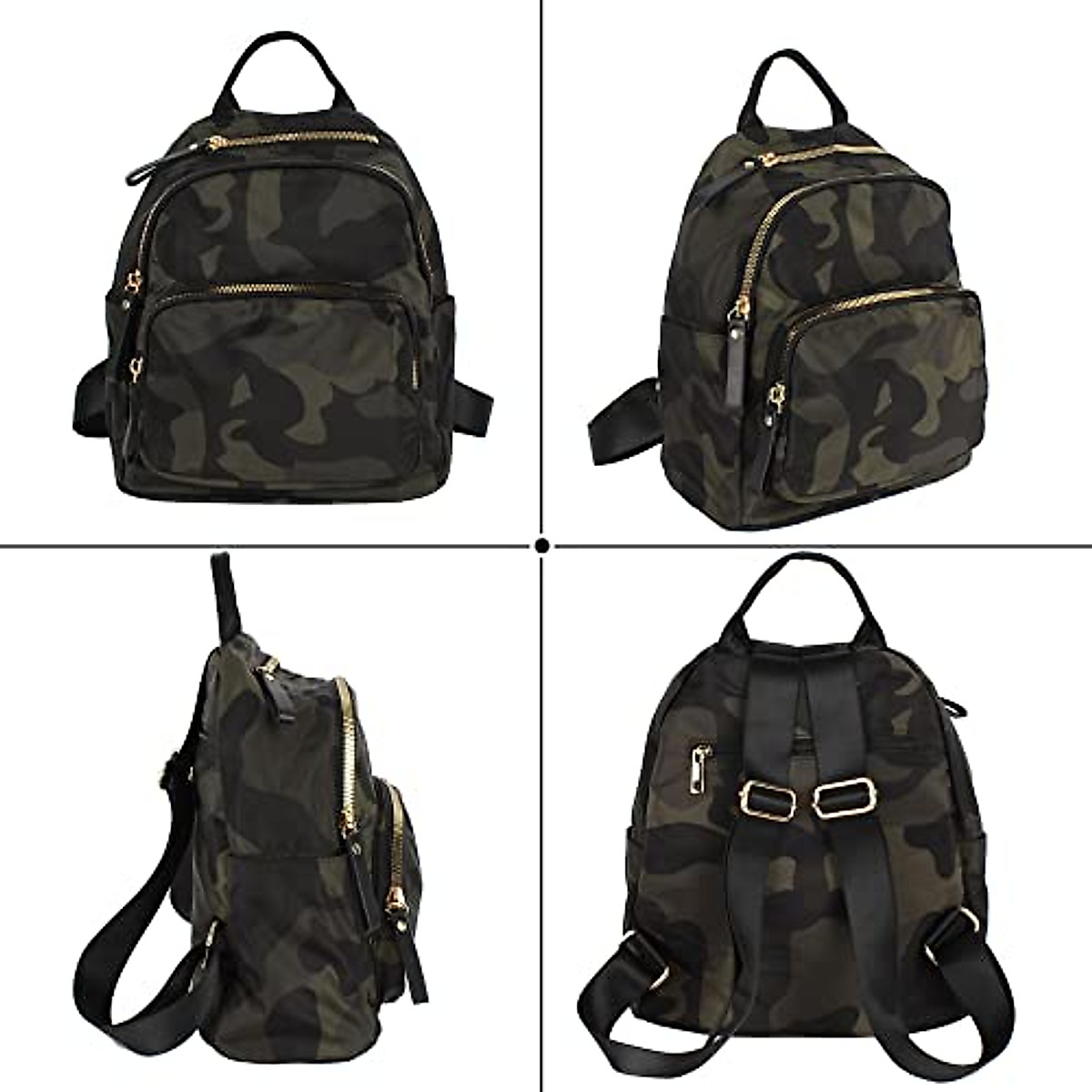 Clara Camouflage Women Mini Backpack Nylon Leisure Daypack Printed Shoulder Bag Handbag Purse(Camouflage)