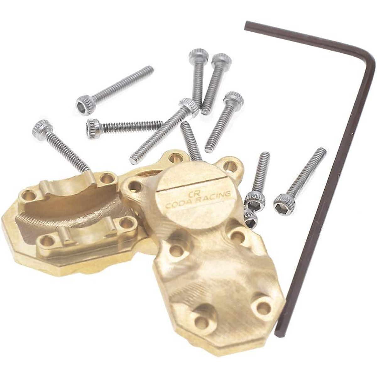 CODA RACING Brass Diff Cover Front&Rear for AXIAL SCX24 Deadbolt C10 Gladiator Brocon Upgrades 1/24 RC Crawler Car