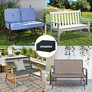 VANSHEIM Outdoor Loveseat Covers Waterproof Patio Couch Covers for Outdoor Furniture Patio Couch Cover Outdoor Sofa Covers for Patio Furniture Heavy Duty Polyester Outdoor Bench Cover 63"x39"x24"/35"