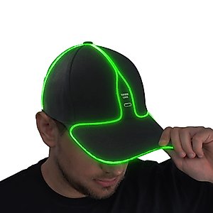 SAFEBAO Led Hat Led Baseball Cap for Adults with 7 Luminous Colors 4 Glowing Modes Rave Hat for Bar Club,Glowing Party,Christmas Halloween(Black)