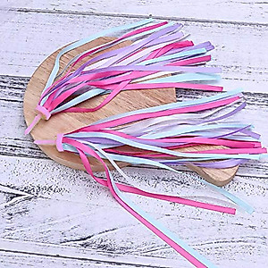 PLATT Kid's Bicycle Handlebar Streamers Colorful Ribbons Tassel for Girls Boys Bicycle Handlebar Scooter Handgrip (Purple 1Pair)