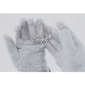 CLY Jewelry Camilla Name Necklace Personalized Silver Snowflake Pendant Custom Customized Ideal Gift for Women