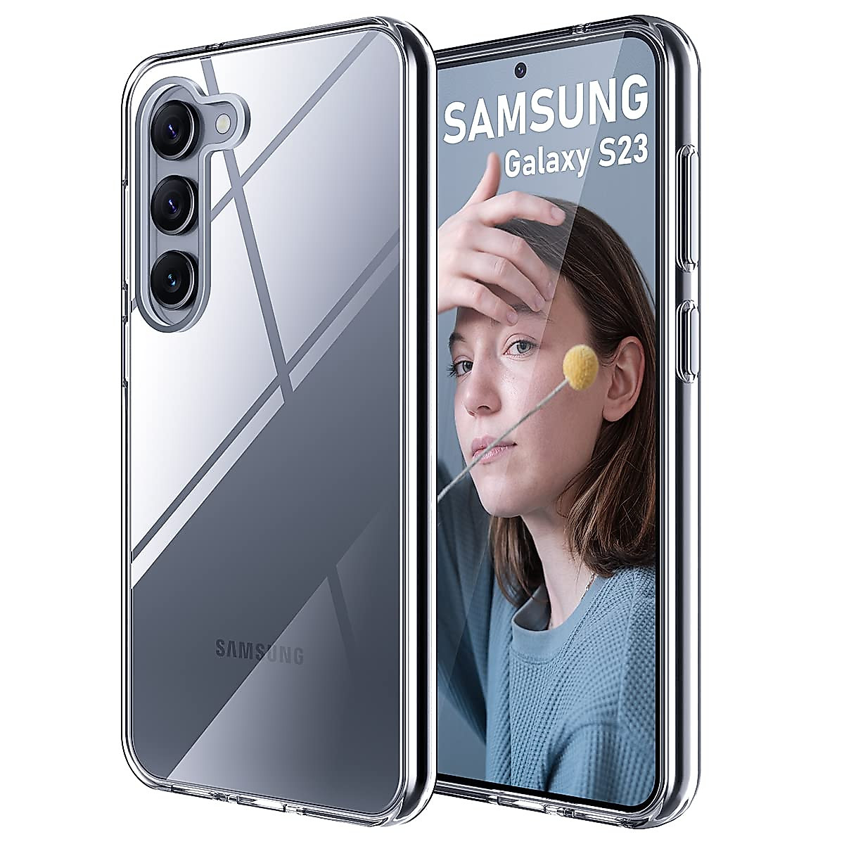 bokoo Crystal Clear Samsung Galaxy S23 Case.Soft Slim Fit Transparent Plastic TPU Protective Silicone Cover Phone Cases for Samsung Galaxy S23 [Slim Thin & Comfort Grip] [Shockproof]