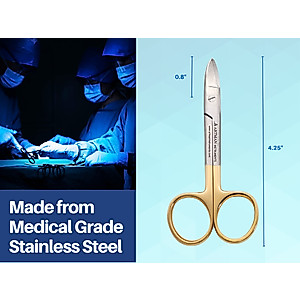 Dental Crown Collar cutting scissors 4.25" curved for thin metal plastic rubber sheet cutting scissors art n craft