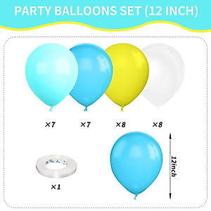 Cartoon Sponge Balloons,Sponge Party Decorations,Sponge Theme Balloon Yellow Blue Teal Clear Balloon For Boy Girls Cartoon Sponge Birthday Baby Shower Party Supplies Sponge Bob Party Supples