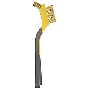 Amazon Basics Brass Mini Brushes, Soft Grip, 3-Pack, 1/2 inch, Yellow/Grey