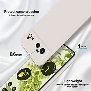 GiiYoon Silicone Case Compatible with Google Pixel 6, Full Body Silky Soft Touch Phone Case with Camera Protection, Shockproof Cover with Microfiber Lining, White