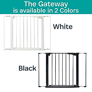 KidCo Gateway Baby Pressure Gate - No Tools or Wall Cups Required, Visual Pressure Indicator, Hold Open Safety Gate - G1000, White