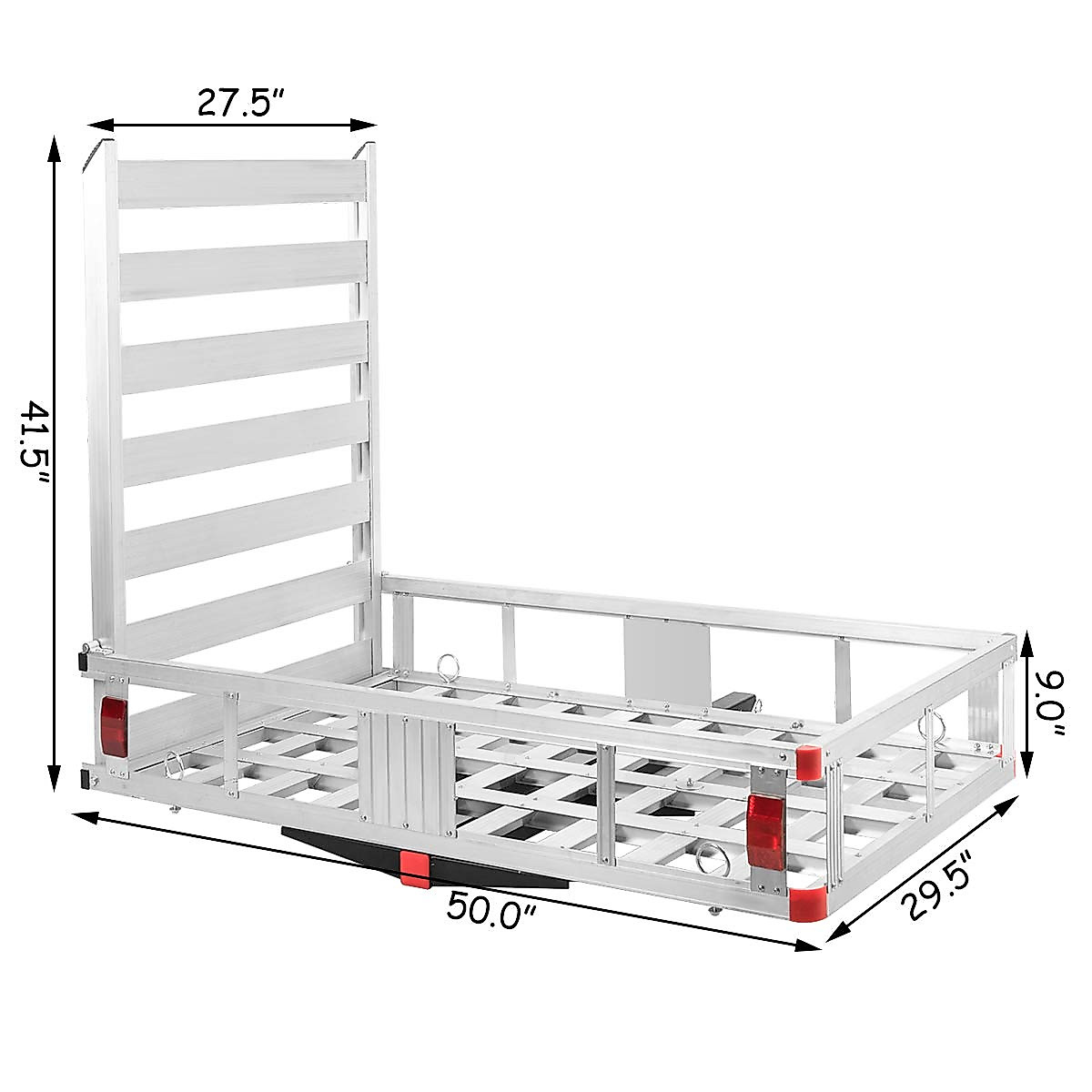 IRONMAX Aluminum Cargo Carrier with Ramp, 50’’ x 29.5’’ Hitch Mount Mobility Scooter Wheelchair Carrier, Tow Hitch Cargo Carrier for Car, Van, SUV, RV, 500 LBS Capacity