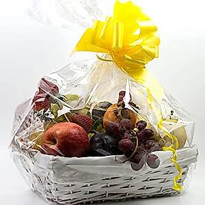 Yotelab Large Cellophane Bags,25x31 Inch 20Pcs Clear Cellophane Wrap for Gift Basket