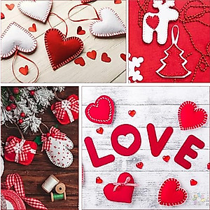 10 Pcs Red Felt Sheets 7"x11.2" Felt Fabric for Crafts Squares Felt Fabric Sheets Thick Red Fabric Non-Woven Felt Fabric for Halloween Christmas DIY Patchwork Sewing Craft Decorative Projects