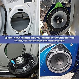 NuIth Aftermarket Front & Rear Door Speaker Adapter Spacer Ring for GM GMC 2006-2019, Chevy 2006-2021, Cadillac 2007-2014 Vehicles 6.5 Inch Speaker Bracket Installation 2 Pack