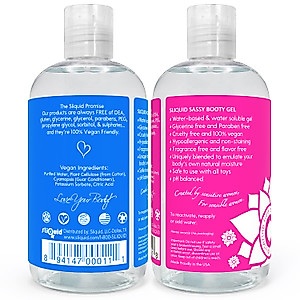 Sliquid Naturals Water-Based Lube for Women/Men/Couples - Sliquid H2O 8.5 Oz and Sliquid Sassy 8.5 Oz Personal Lubricant Set, Non-Staining, Unscented, Unflavored (2 Piece Set)