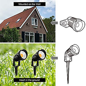 ZUCKEO 10W Landscape Lighting Low Voltage LED Landscape Lights, IP66 Waterproof Landscape Spotlights Yard Lawn Garden Outdoor Lights 12V 24V 1000LM Warm White (12Pack with Connectors)