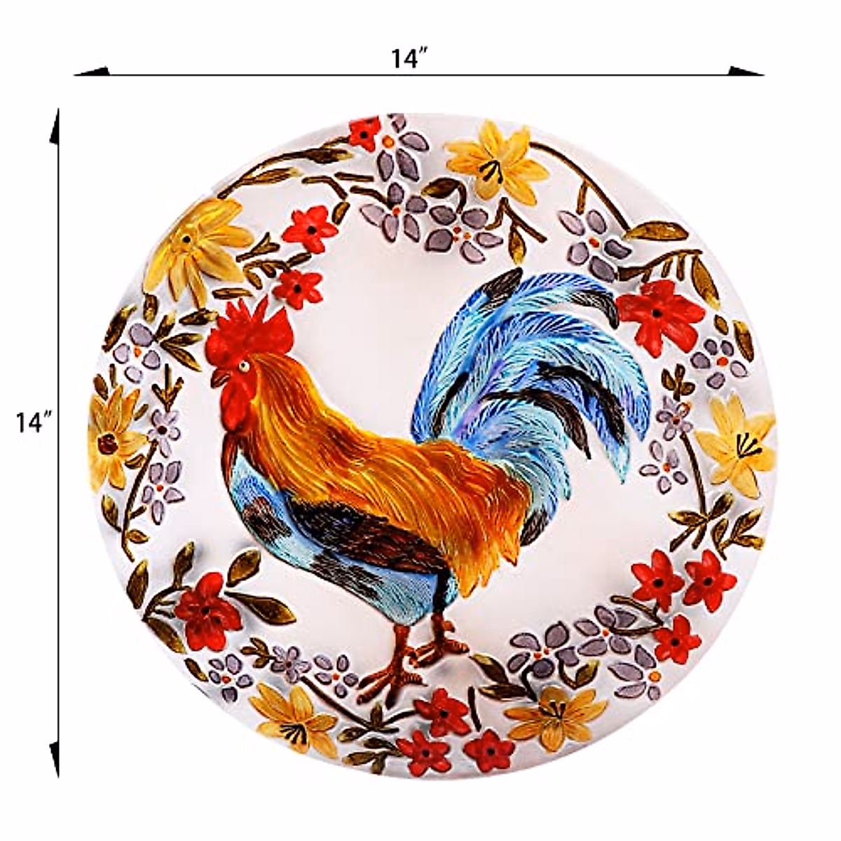 VCUTEKA Patio Side Table Outdoor Coffee Table Mosaic Accent Table Round Small End Table Bistro for Living Room Porch Balcony Backyard Garden Cock