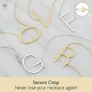 MAX + STONE Block 10k Yellow Gold Letter Necklace for Women | Personalized Gold Initial Necklace for Women | Real Gold Pendant Necklace with Initial Letter A on an 16-18 inch Cable Chain