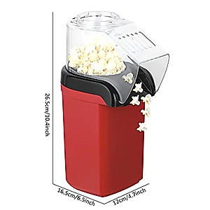 Hot Air Popcorn Popper Machine, Air Popper Popcorn Maker, 1200W Electric Popcorn Maker, 2 Minute Fast Mini Popcorn Machine with Measuring Cup, Popcorn Air Popper No Oil for Home Party Movie