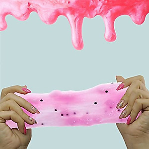 2 Piece Kit Jelly Cube Crunchy Slime, Pink Peach and Blue Sea Animal Super Soft Non-Stick, Birthday Gift Slime Party