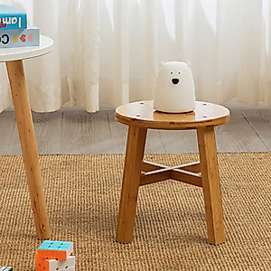 Felenny Small Step Stool Bamboo Fully Assembled Wooden Spa Bath Chair Low Stool for Kitchen Bedroom Living Room Bathroom(S;9.44 inches Height)