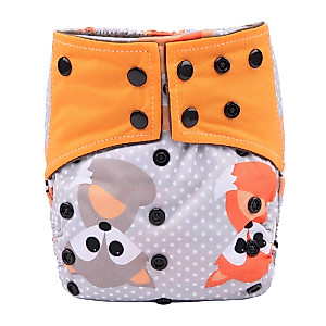 3 AIll in One Night AIO Cloth Diaper Nappy Sewn in Insert Reusable Washable (Sushi Pineapple)