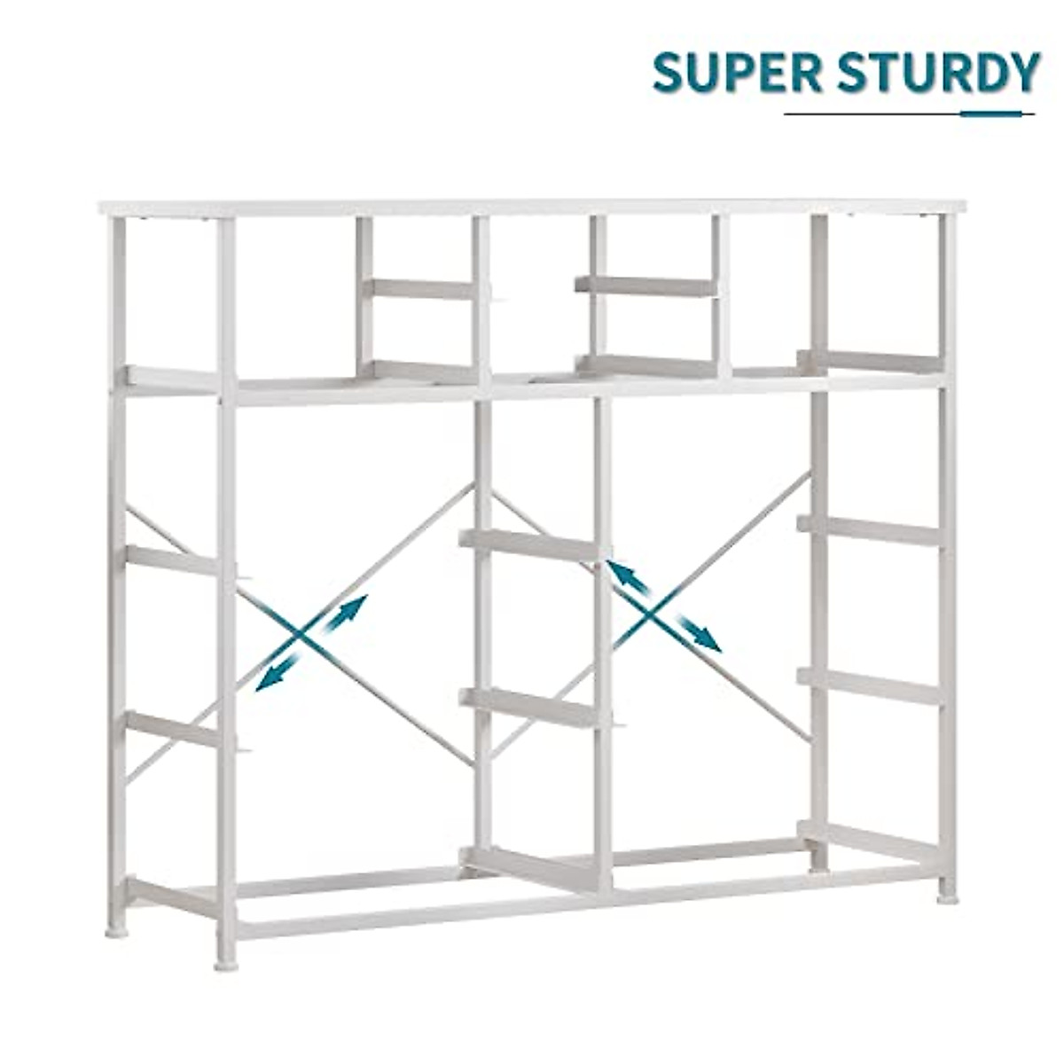 LUMTOK 10-Drawer Dresser, Fabric Storage Dressers Drawers for Bedroom, Hallway, Nursery, Closets, Steel Frame, Wood Top, Easy Pull Handle (White)