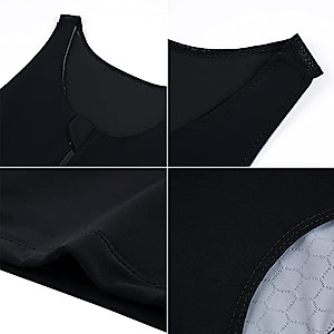 JARAZIN Chest Binder Transgender FTM Tomboy Zip Up Breast Binder Trans Binder Bra Tank Top for Women (Small, Black)