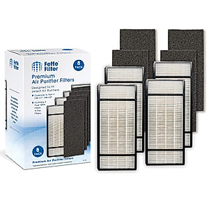 Fette Filter - Premium True Hepa H13 Filter H with Pre-Filter for Honeywell Model HPA-050 HPA-060 HPA-061 HPA-150 HPA-160 HHT-055 HHT-155 (QTY4) Part # HRF-H1 HRF-H2 HRF-B1 HRF-B2 Filter H (4+4)