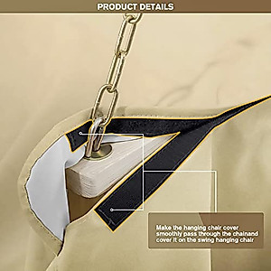 skyfiree Porch Swing Cover Waterproof, Outdoor Swing Covers for Hanging Swing 56"x32"x25",Beige&Coffee