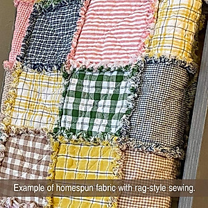 Perfect Green 6 Cotton Homespun Plaid Fabric by JCS - Sold by The Yard