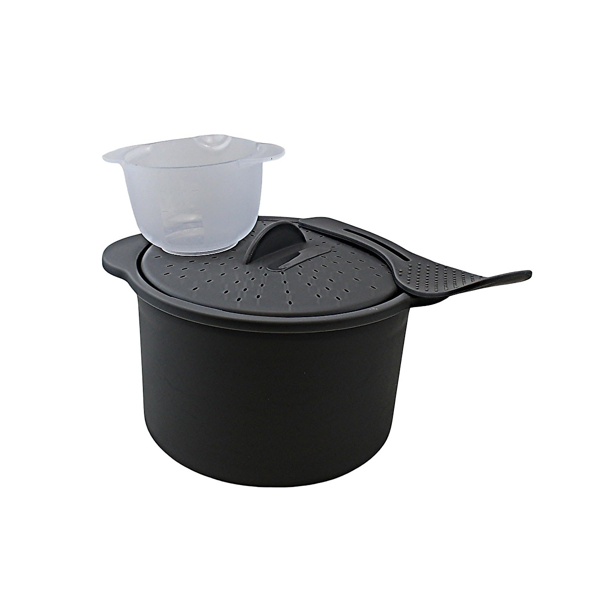 Dependable Industries Inc. Essentials Multi Use Microwave Rice and Grain Cooker Vegetable Steamer with Mixing Serving Paddle and Measuring Cup BPA Free 2.7L