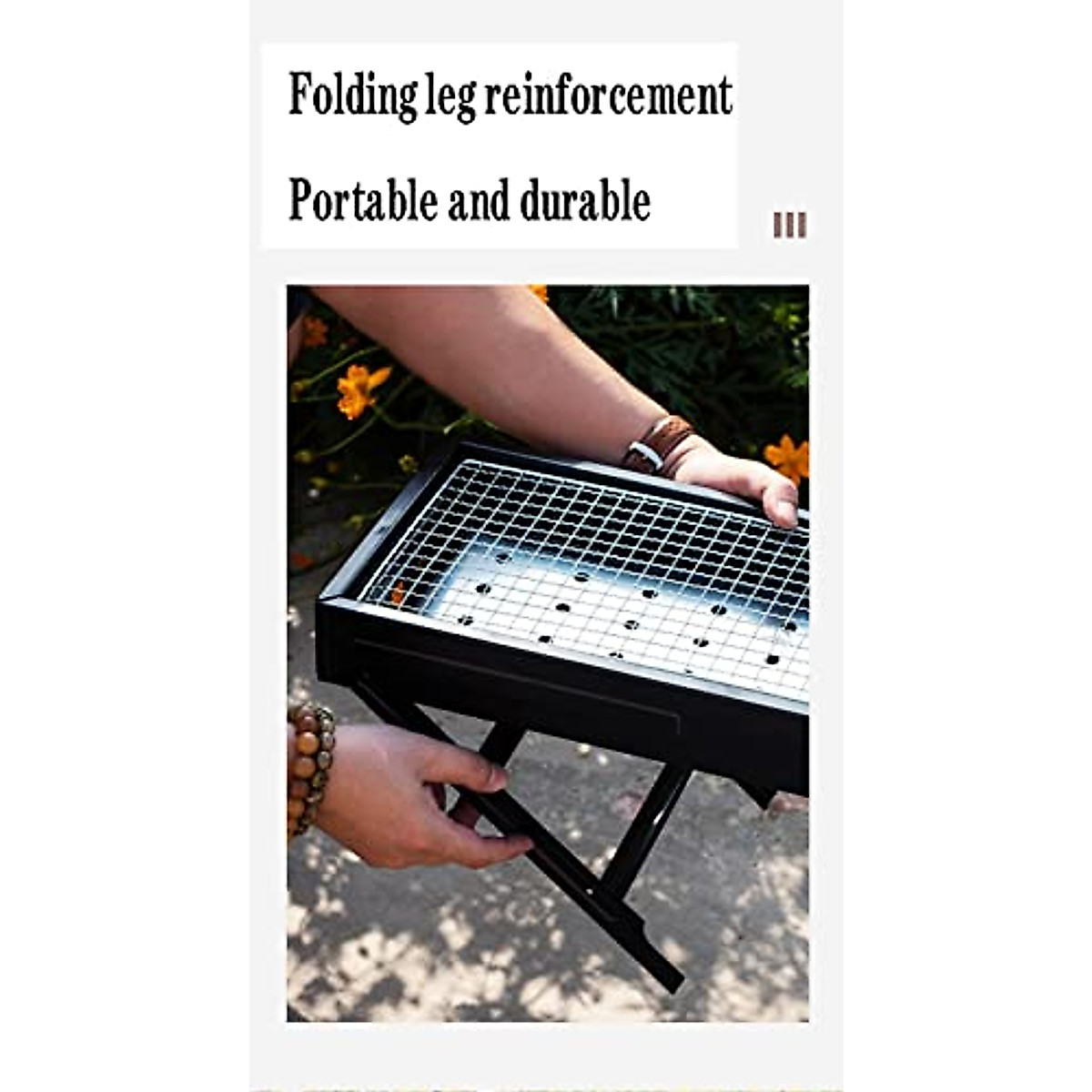 Portable Barbeque Grill, Small Folding BBQ Grill, Portable Stainless Steel Charcoal BBQ Grill for Travel Garden Camping Family Dinners and Birthday Parties Style 2