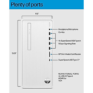 HP 2023 Newest Pavilion Desktop, 12th Gen Intel Core i7-12700 Processor(12-core), 16GB RAM, 1TB SSD, Intel UHD Graphics 770, 9 USB Ports, Wired Keyboard and Mouse Combo, Windows 11 Home