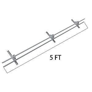 Mieux Life 5ft Roof Snow Ice Guards for Metal Roofs and Wood Roofs, Stop Snow from Sliding Off Your Roof, Gray Snow Guard Railing, Extendable