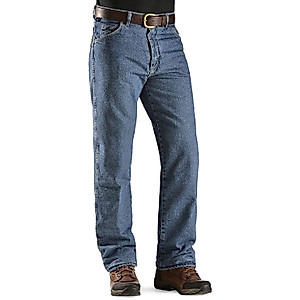 Wrangler mens Rugged Wear Woodland Thermal jeans, Stonewashed Denim, 36W x 32L US