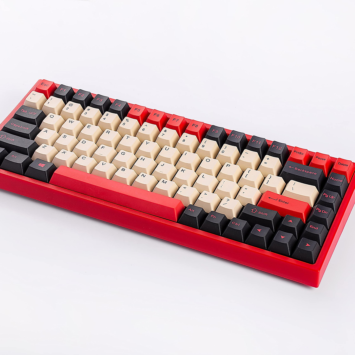 YUNZII KC84 SP 84 Keys Hot Swappable Mechanical Keyboard with PBT Dye-subbed Keycaps, RGB,NKRO Programmable Keyboard (Gateron Black Switch, Carving Front SP Red)