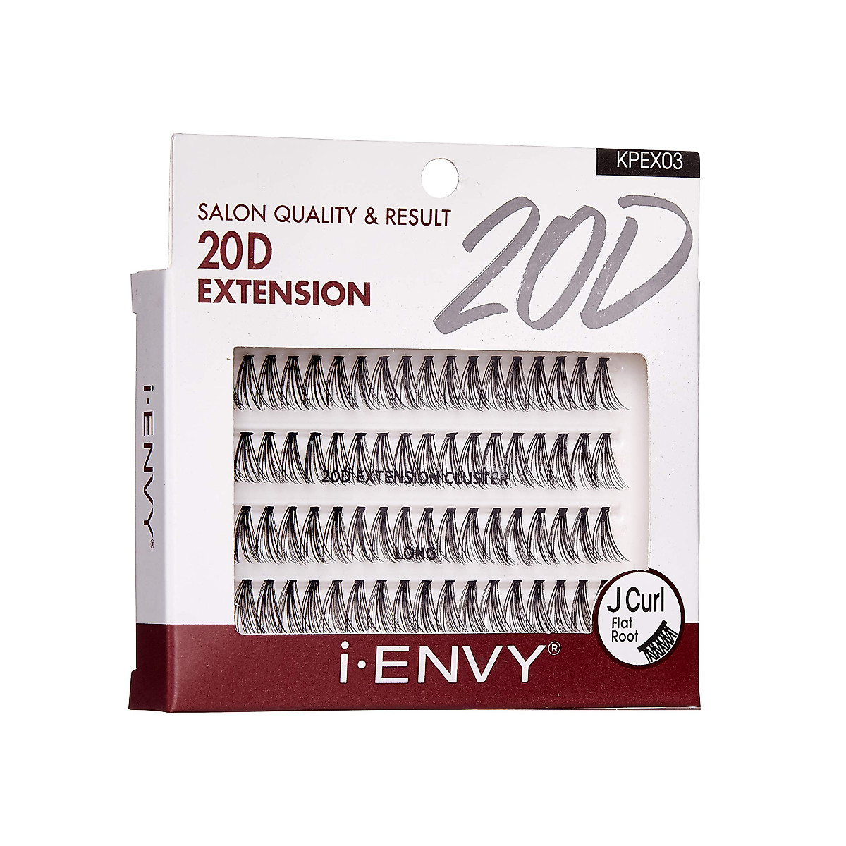 i-ENVY 20D Extension Cluster Individual Lashes (Long, 2 PACK) Flat Root Seamless Application Perfect For DIY Lash Extension