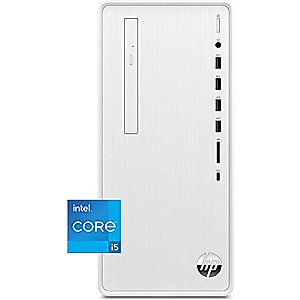 HP 2023 Newest Pavilion Desktop, 12th Gen Intel Core i5-12400, 8GB RAM, 512GB SSD, Windows 11 Home, Wi-Fi & Bluetooth, 9 USB Ports, Keyboard and Mouse Combo, Silver, Bundle with JAWFOAL
