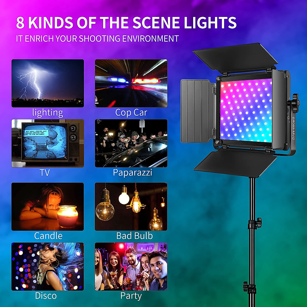 GVM RGB LED Video Light Kit, Dimmable Photography Lighting with APP Control, 680RS 50W 3 Packs Led Panel Light for YouTube Studio, Video Shooting, Gaming, Streaming, Zoom, Broadcasting, Conference