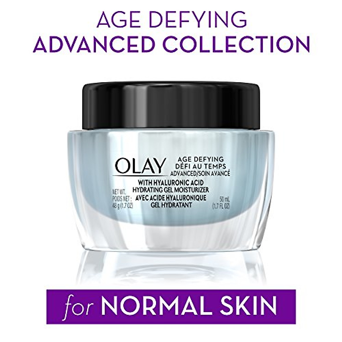 Olay Gel Moisturizer with Hyaluronic Acid by Age Defying, 1.7 Fl Oz