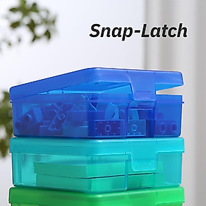 Naivees Organizing Container with Latching Lids,Stackable Plastic Empty Storage Boxes for Office,Lego,Crayon and Other Craft Projects (18 Pack-Color)