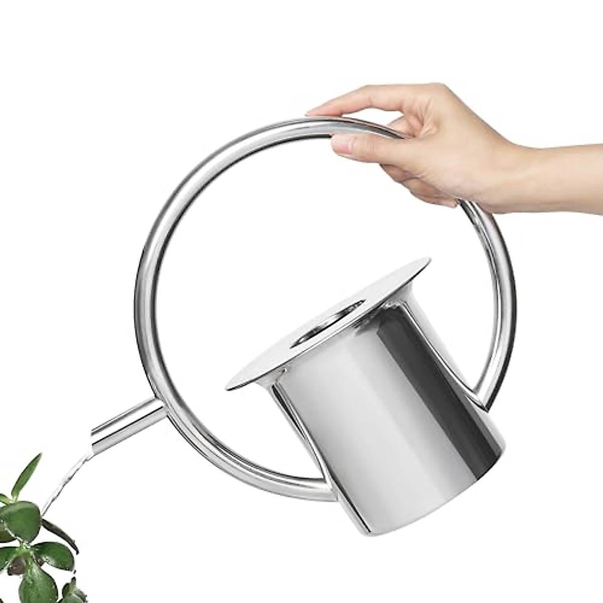 Umbra Quench Stainless Steel Watering Can, Pot for Outdoor or Indoor Plants, Medium