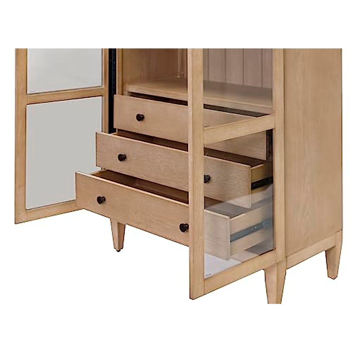 Martin Furniture Modern Wood Arched Display Cabinet/Bookcase, Office Shelving, Storage Cabinet, Fully Assembled, Light Brown