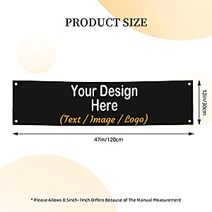 Custom Banner Outdoor Yard Signs 4'x1' Personalized Banners And Signs Customize With Photo Text Logo Indoor For Business Parties Birthday Decorations Wedding Christmas Halloween Banner