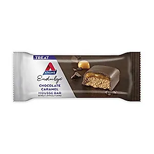 Atkins Endulge Chocolate Caramel Mousse Bar, Dessert Favorite, 1g Sugar, High in Fiber, 5 Count