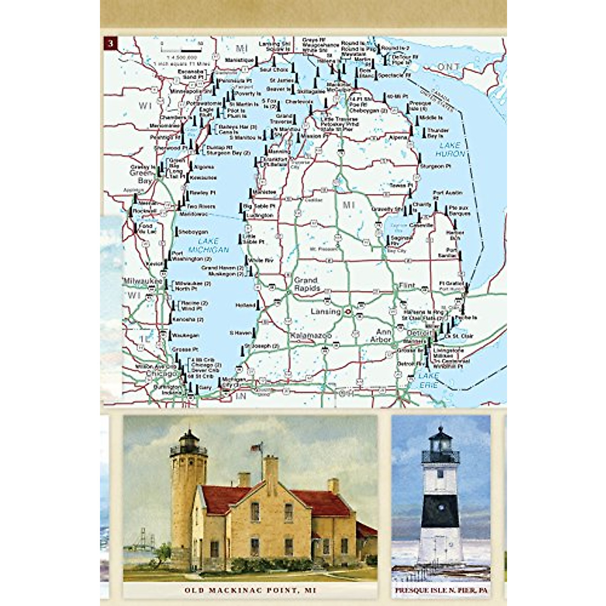 United States Lighthouses: Illustrated Map & Guide