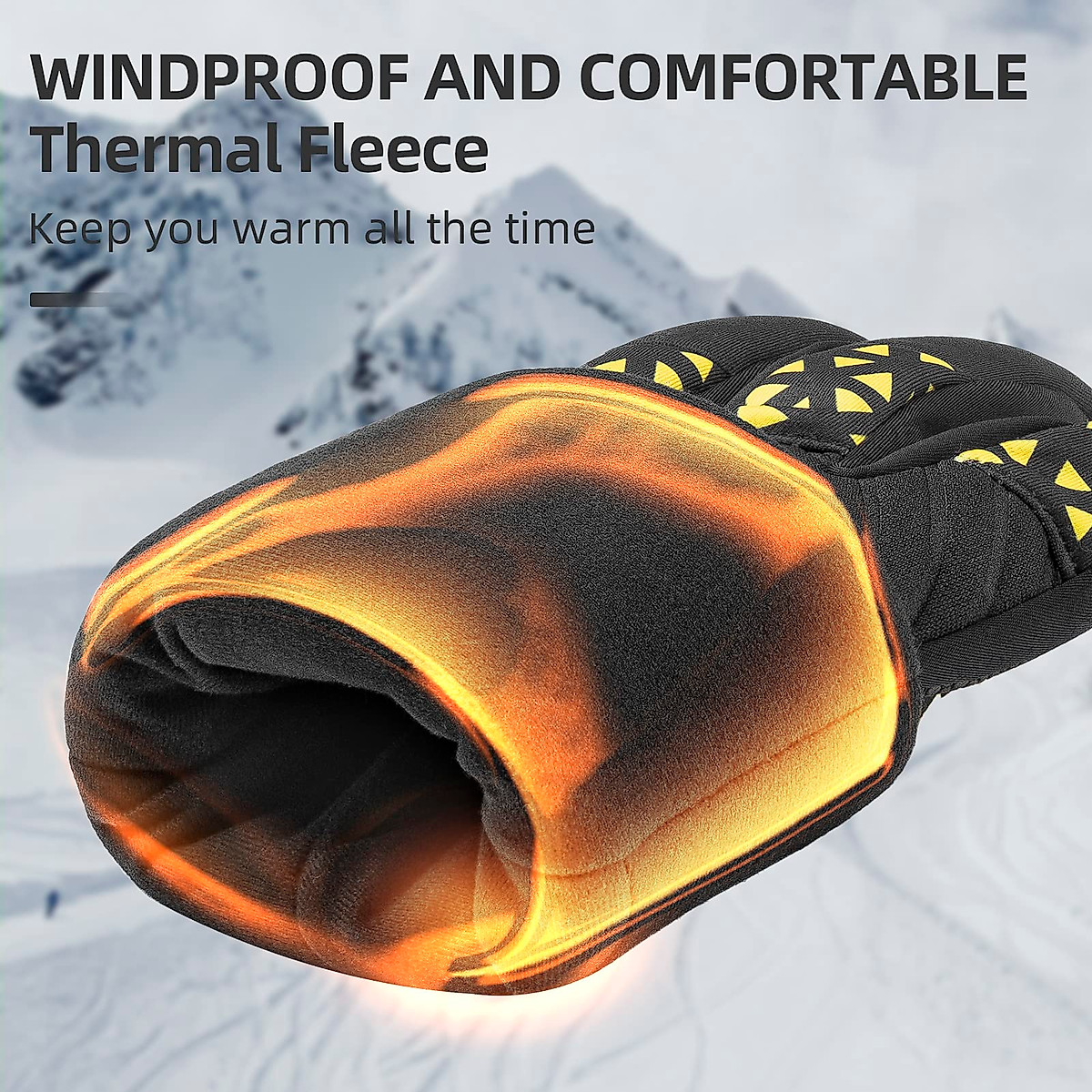 ROCKBROS Winter Thermal Cycling Gloves Touch Screen Men Women Gloves Windproof Ski Snow Anti-Slip Warm Gloves for Cold Weather