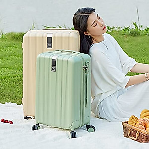 Hanke 20 Inch Carry On Luggage Airline Approved, Lightweight PC Hardside Suitcase with Spinner Wheels & TSA Lock,Rolling luggage bags for Weekender,Carry-On 20-Inch(Bamboo Green)